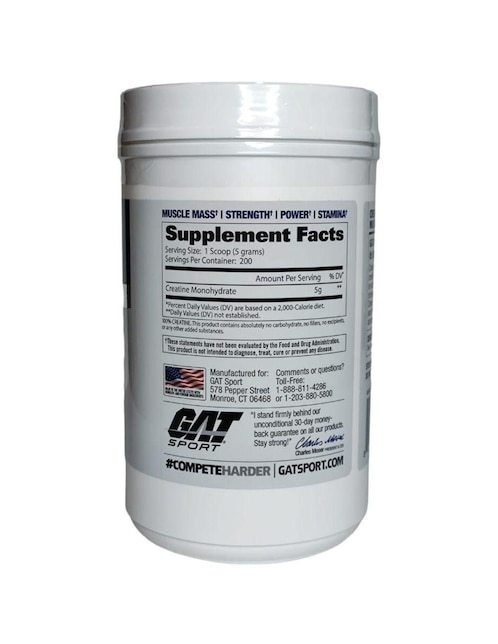 Creatina Gat Creatina Monohidratada Gat Sport sabor natural de 1 kg 2