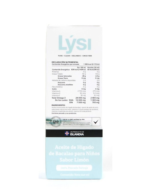 Omega 3 Lysi Jr Aceite de Hígado de Bacalao Lysi sabor limón 2